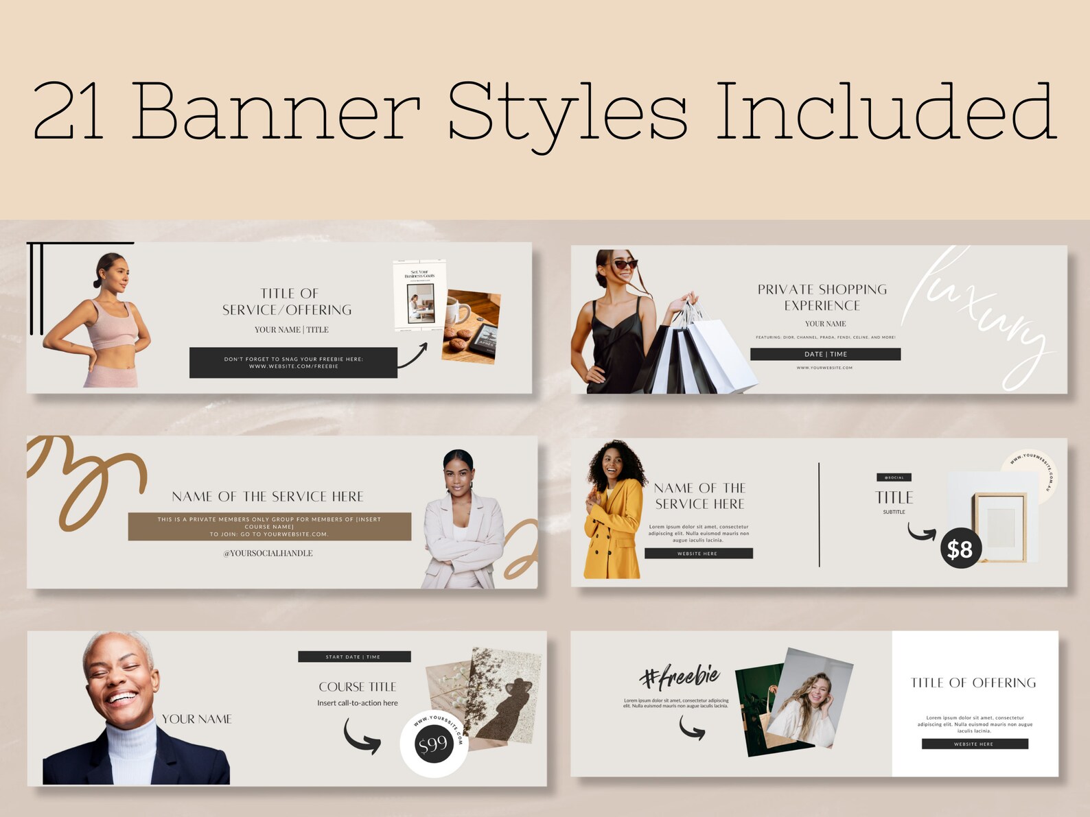 Linkedin Banner Canva - Template Bundle, Editable Banner, Professional ...