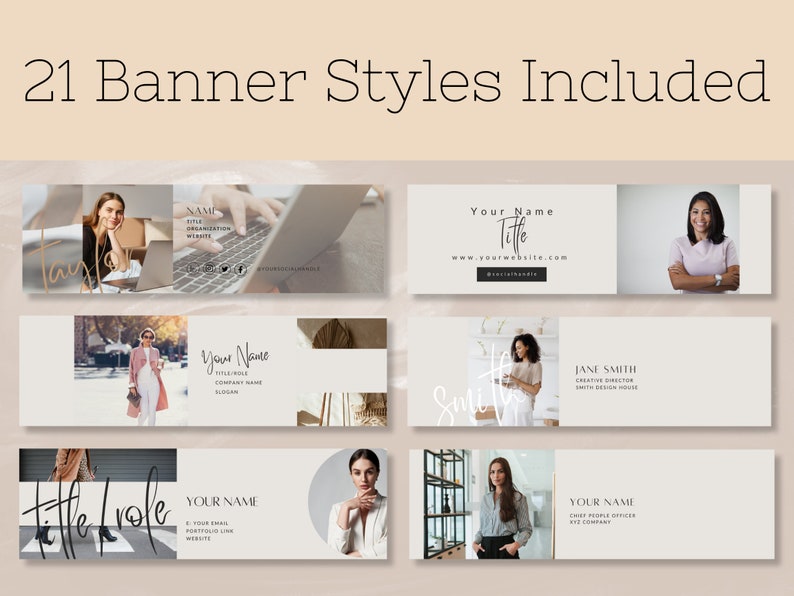 Linkedin Banner Canva Template Bundle Editable Banner Professional