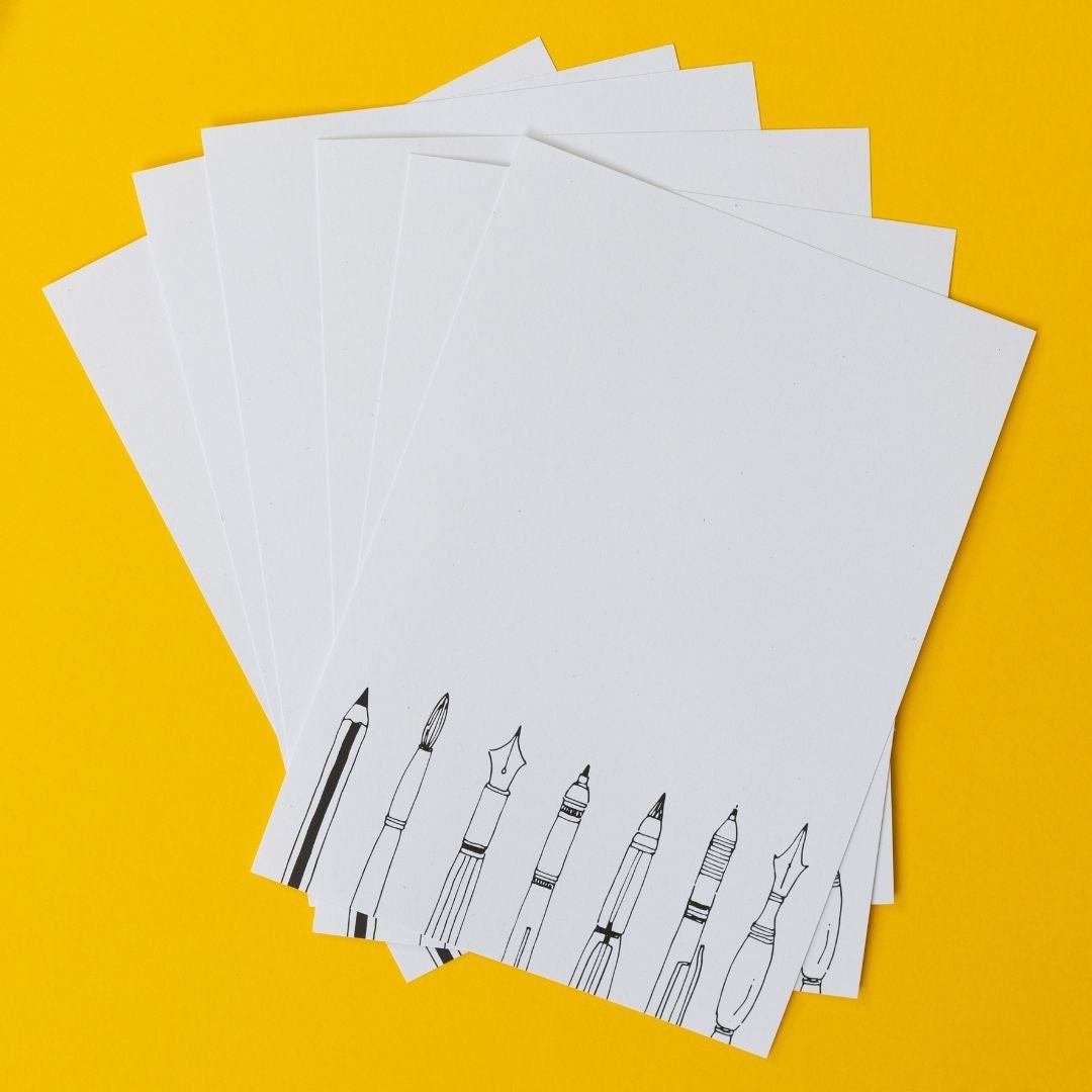 Inky Writing Paper Set - Etsy