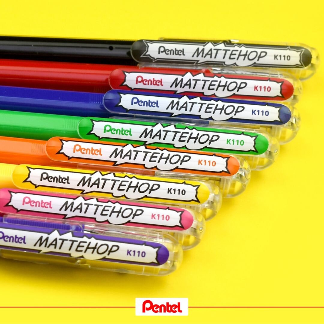 Pentel Mattehop Matt Gel Pens, School Supplies, Bright Colours ...