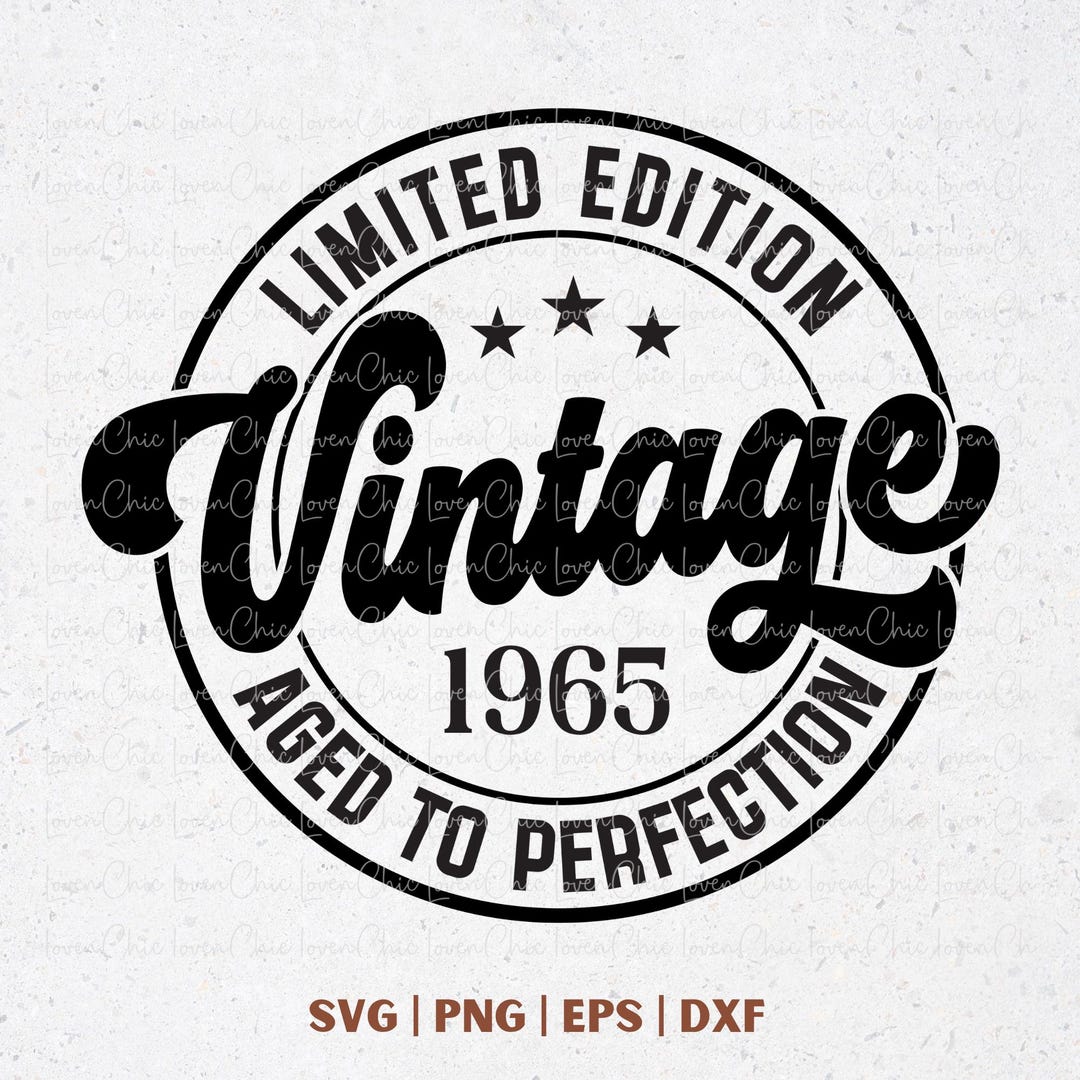 Birthday 1965 SVG PNG, 60th Birthday Svg, Birthday Gifts Svg, 1965 Aged ...