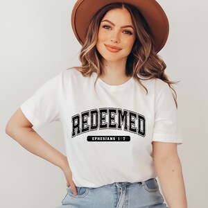 Redeemed Varsity SVG PNG, Bible Verse, Ephesians, Faith Svg, Jesus Svg ...