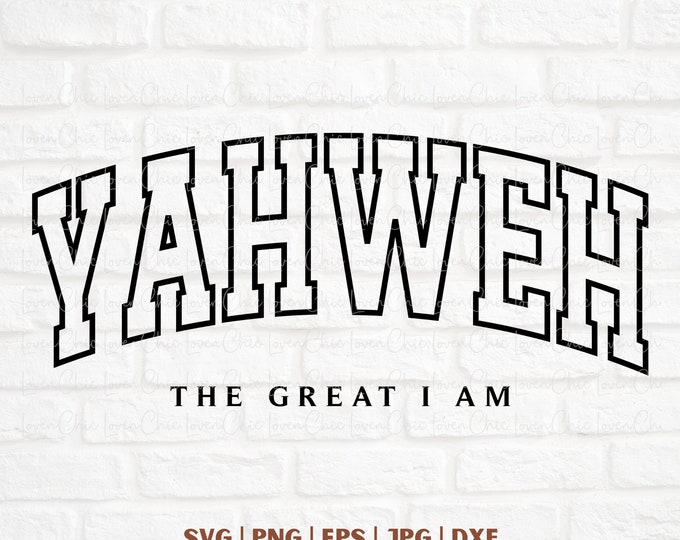 Varsity Yahweh SVG, Christian Digital Files (svg, Png, Jpg, Eps, Dxf ...