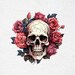 10 Roses Skull PNG, Skull Sublimation Design, Gothic Clipart, Fantasy ...