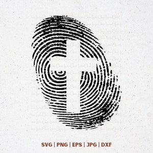 Cross SVG PNG Finger Print Identity in Christ Shirt Design Cutting File ...