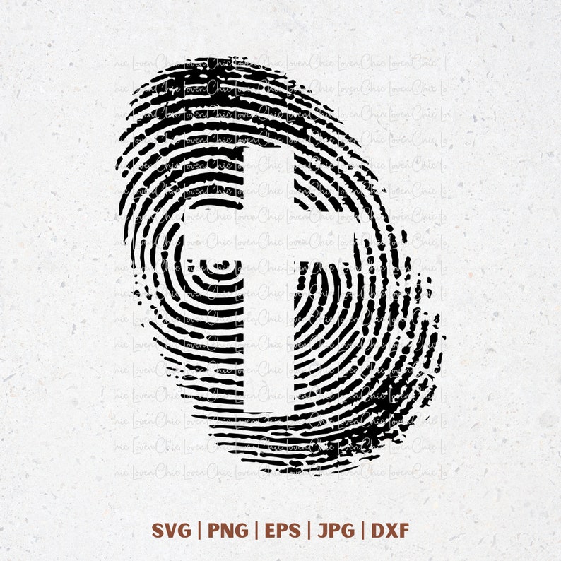 Cross SVG PNG Finger Print Identity in Christ Shirt Design Cutting File ...
