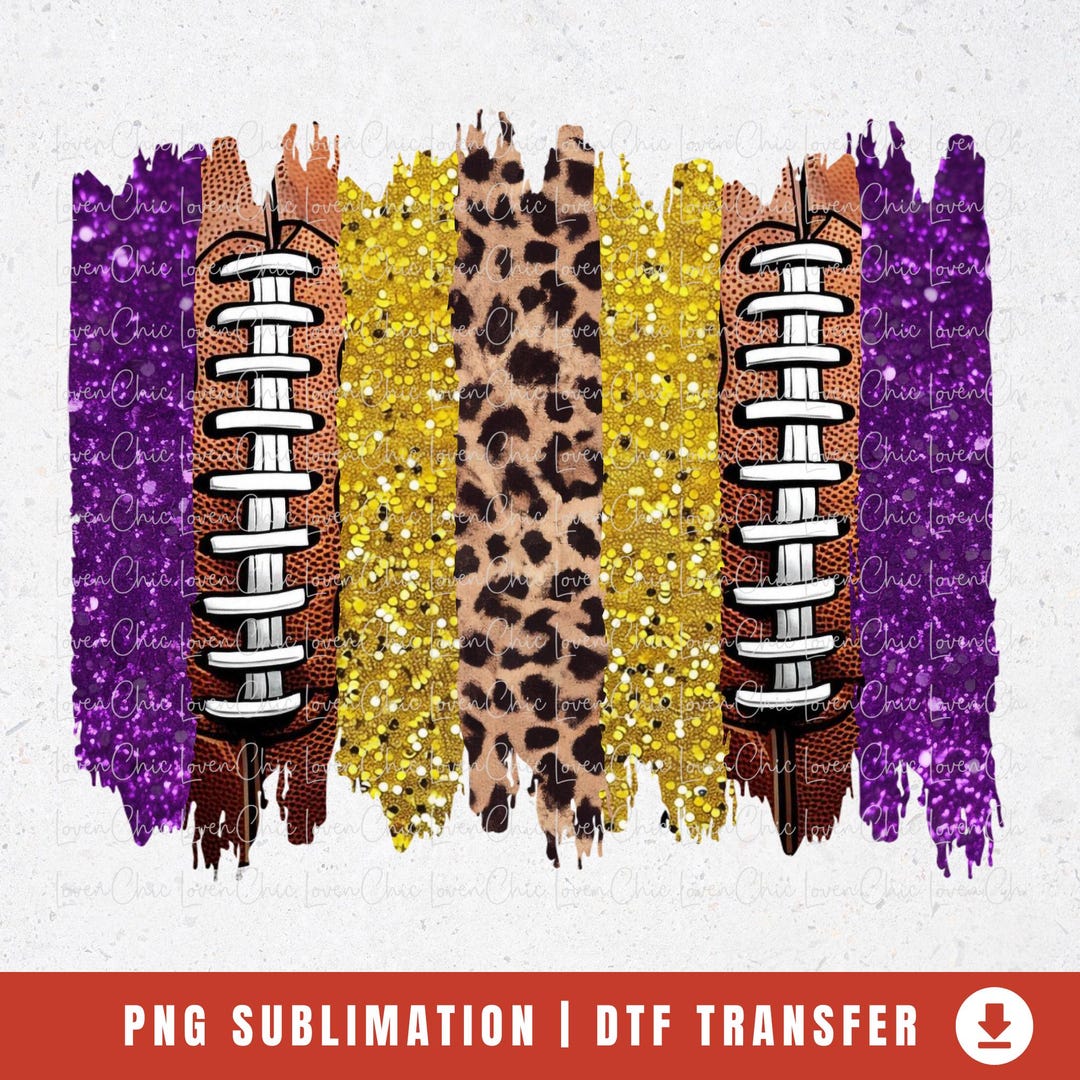 Purple Yellow Gold Glitter Football Team PNG, Football Team Brush ...