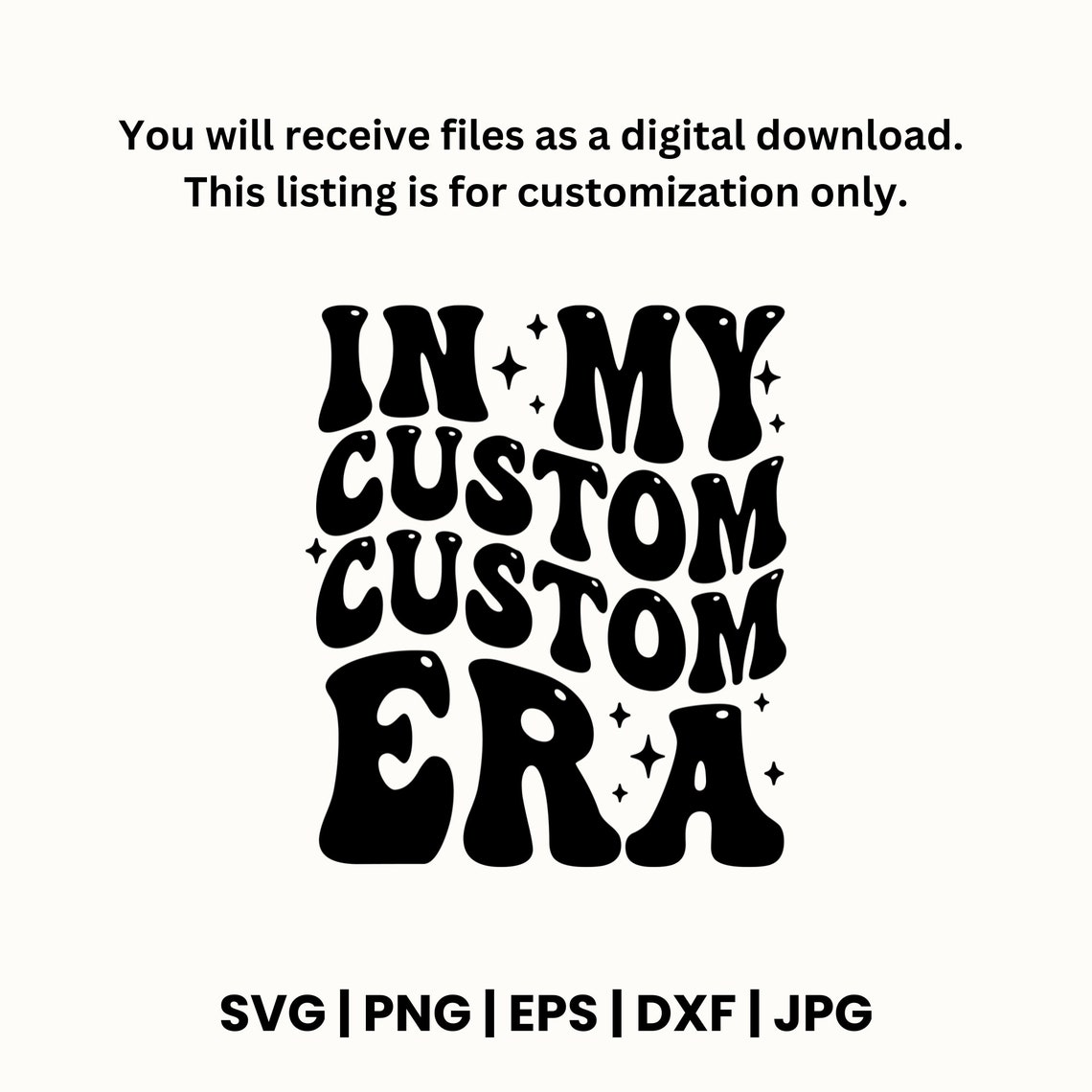 Personalized in My Custom Era Svg Png, Trendy Custom Shirt, Custom Groovy Text, - Etsy