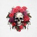 10 Roses Skull PNG, Skull Sublimation Design, Gothic Clipart, Fantasy ...