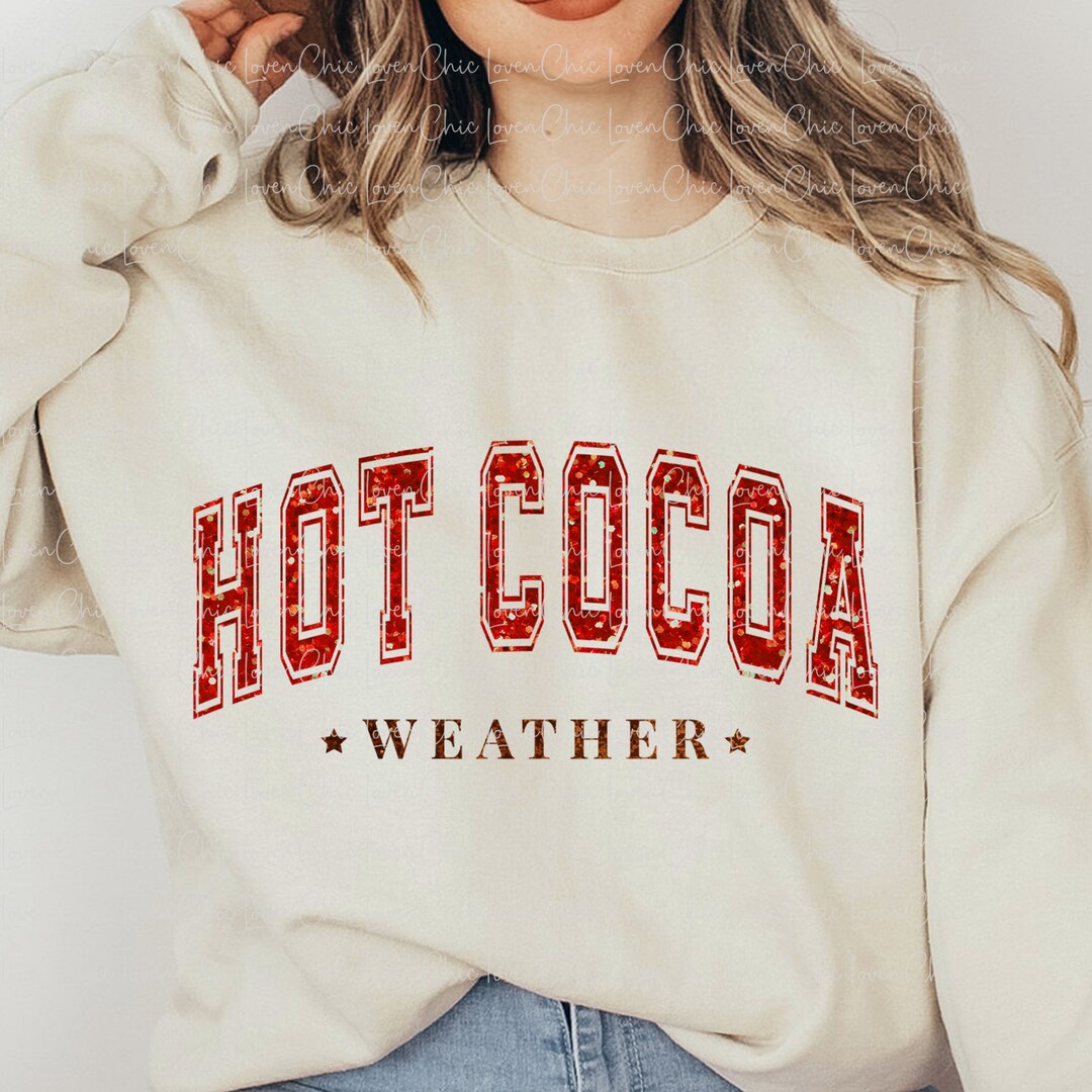 Hot Cocoa Weather Png, Sparkly Glitter Sequin Png, Digital Download ...