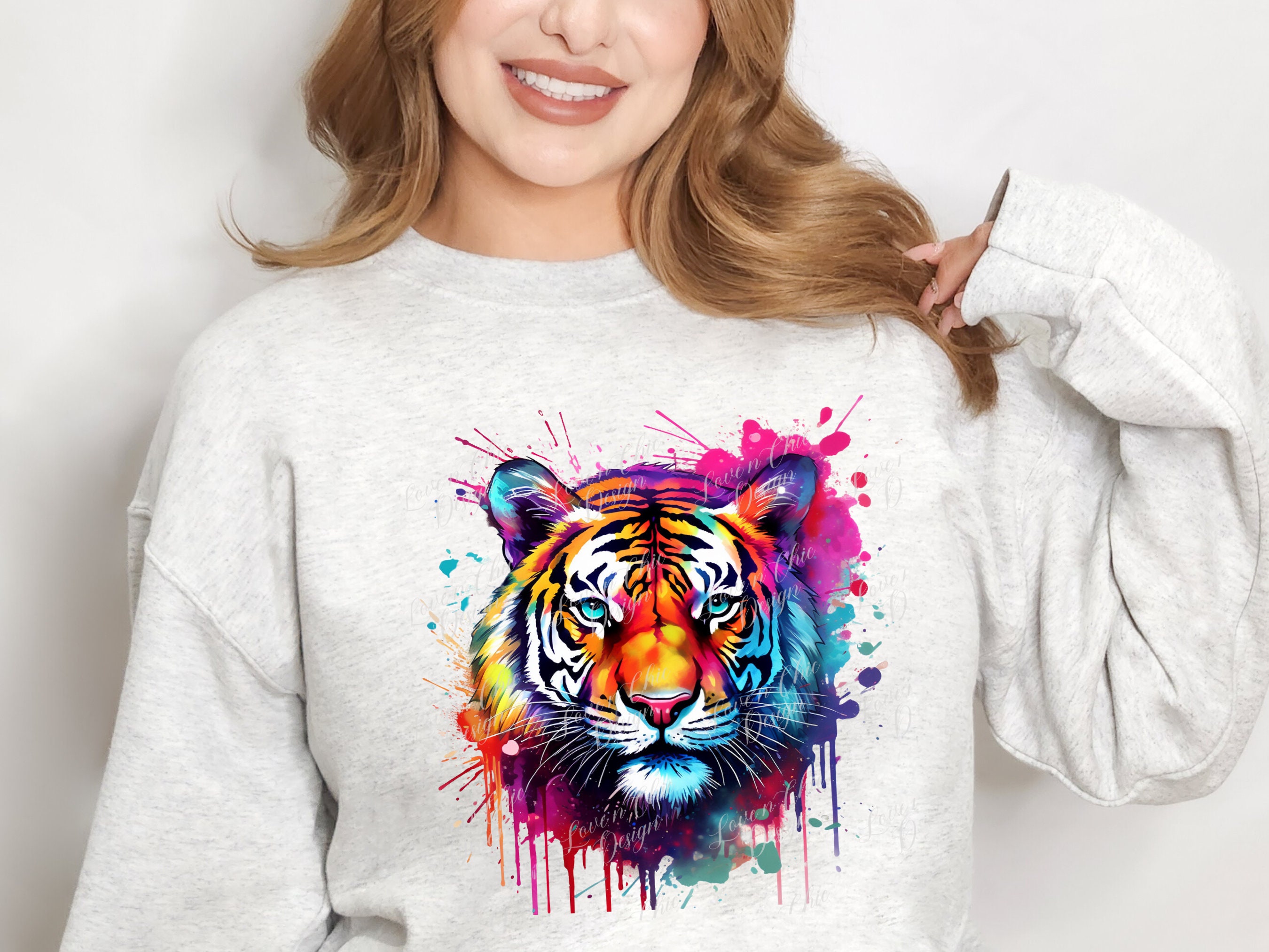 Colorful Tiger PNG Graffiti Tiger Sublimation Design Trendy - Etsy