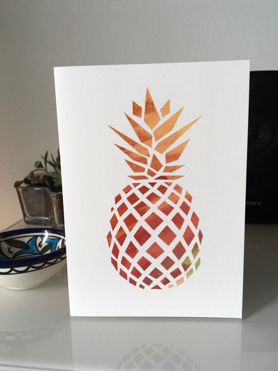 Pineapple Greeting Card Set of Five 5x7 Tropical Blank | Etsy