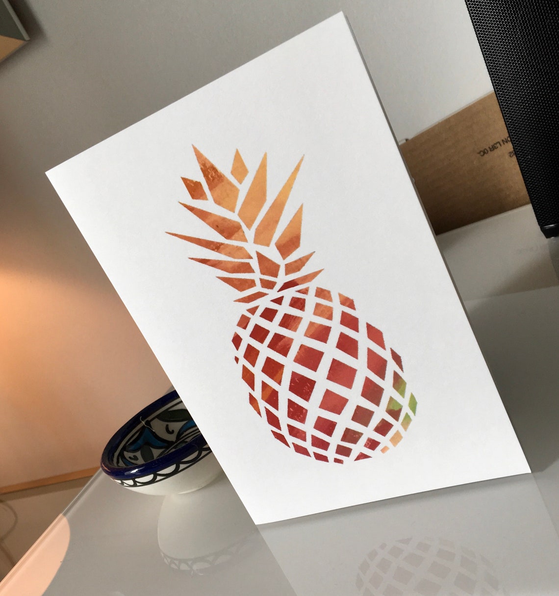 Pineapple Greeting Card Set of Five 5x7 Tropical Blank | Etsy