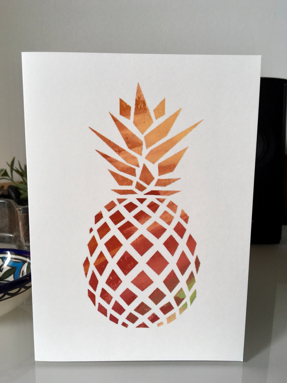Pineapple Greeting Card Set of Five 5x7 Tropical Blank | Etsy