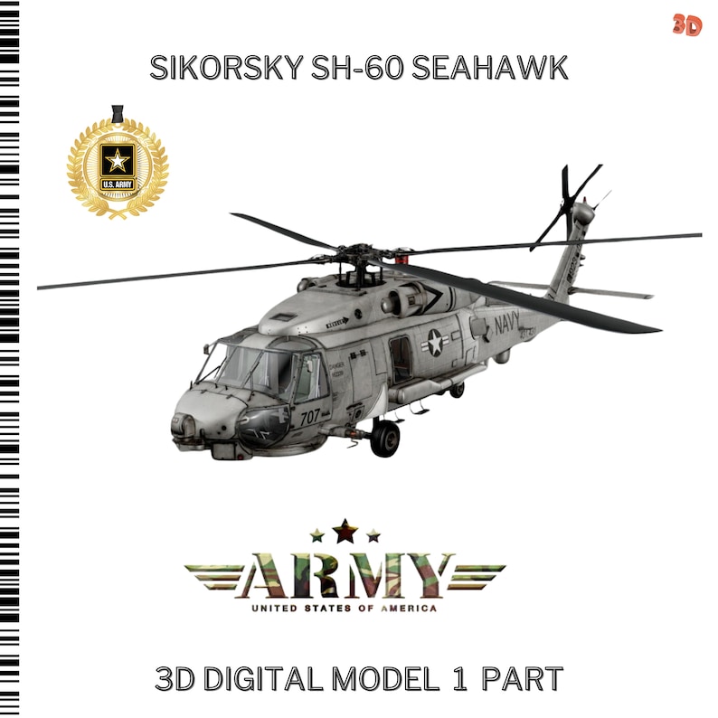 Helicopter Sikorsky SH-60 Seahawk 3D Digital Model File - Etsy