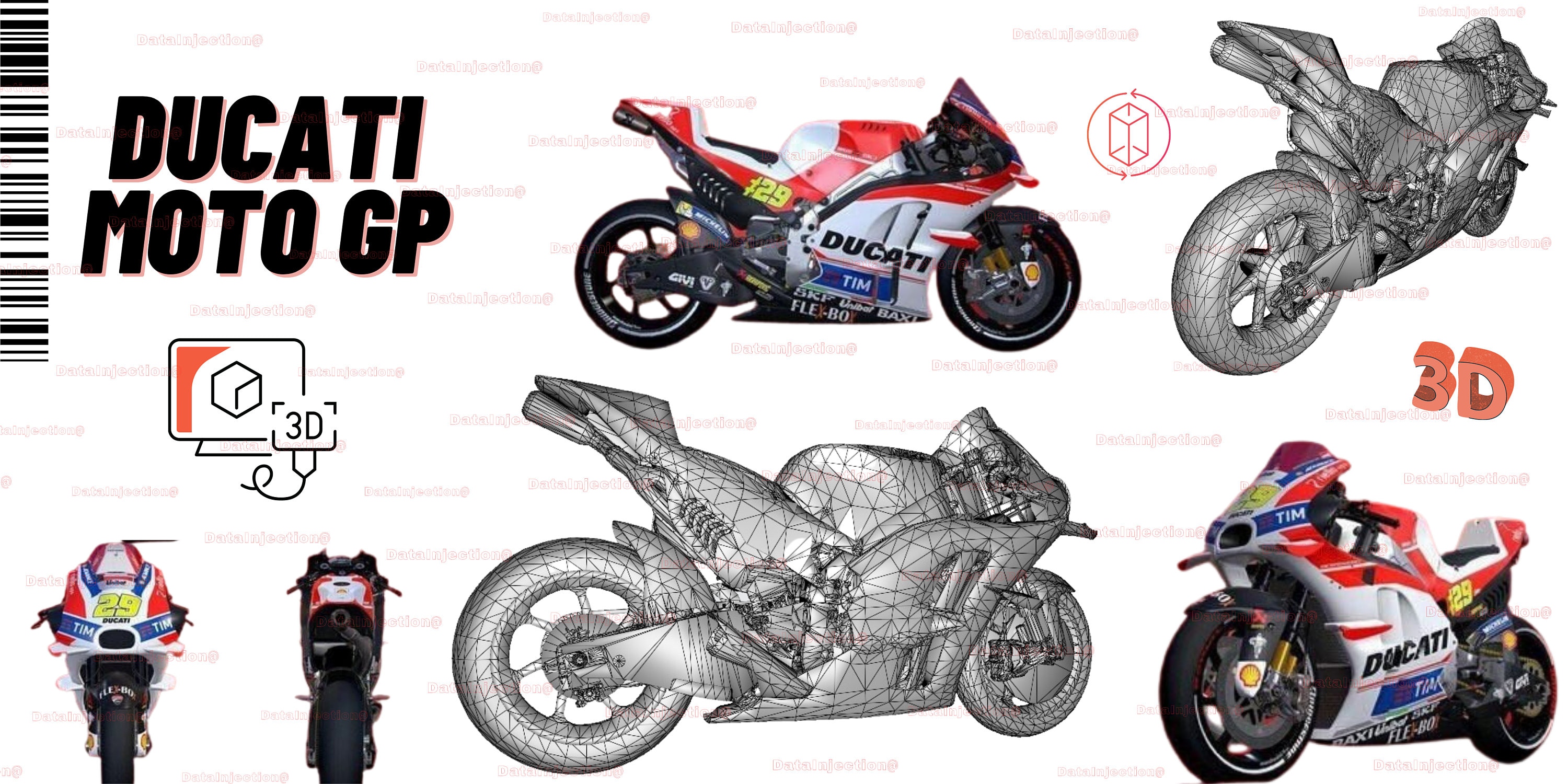 Ducati Moto Gp Digital Model File 3D Print Fbx + Obj - Etsy