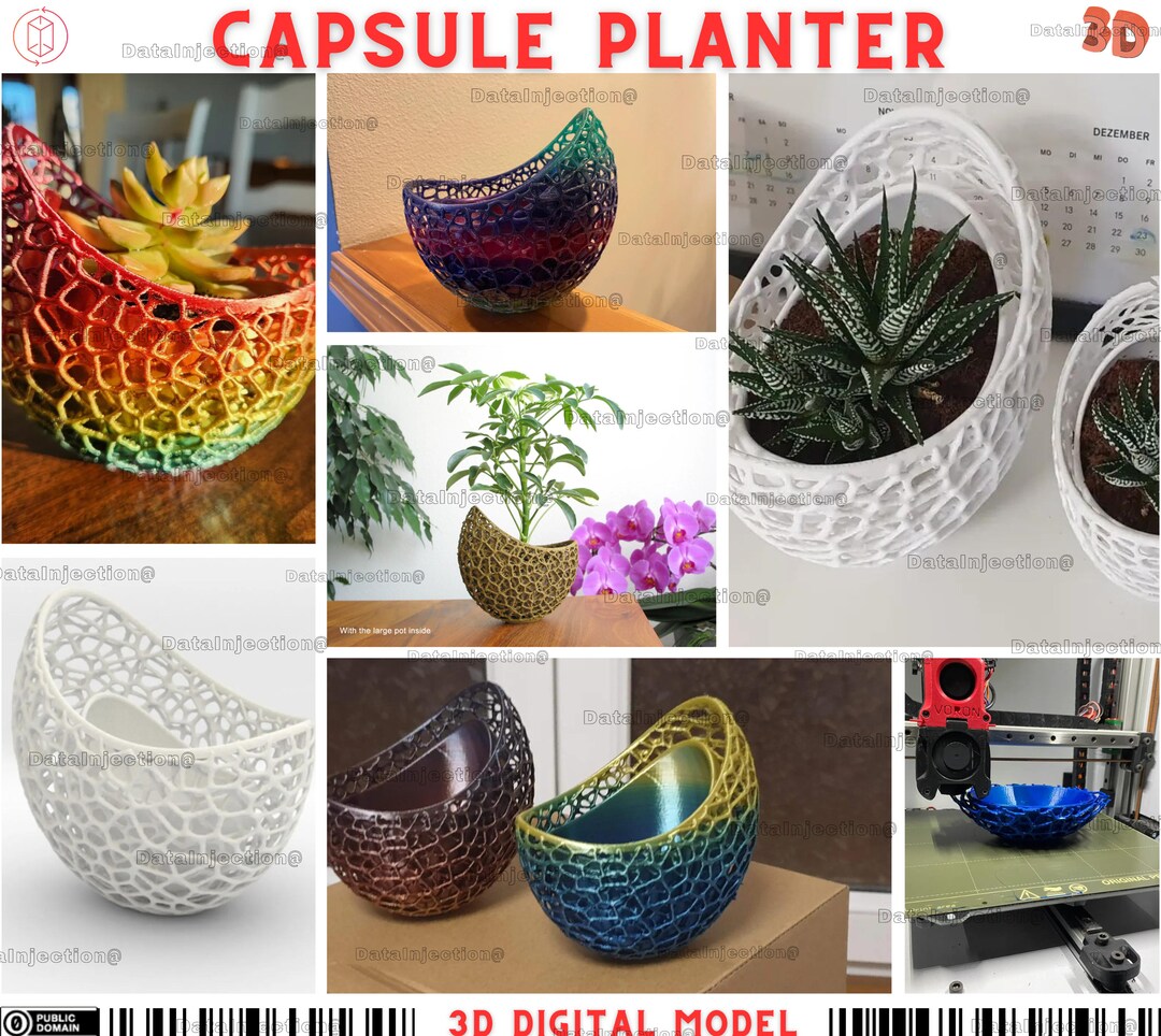 Planter Pot Stl Capsule Planter 3D Model Printer File - Etsy