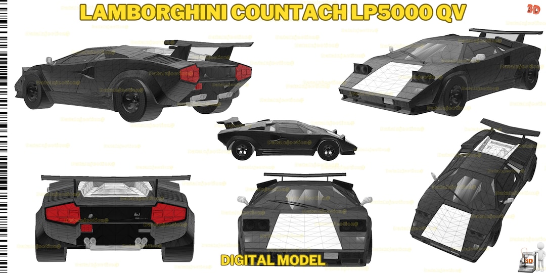 Lamborghini Countach Digital Model for 3D Printer - Etsy