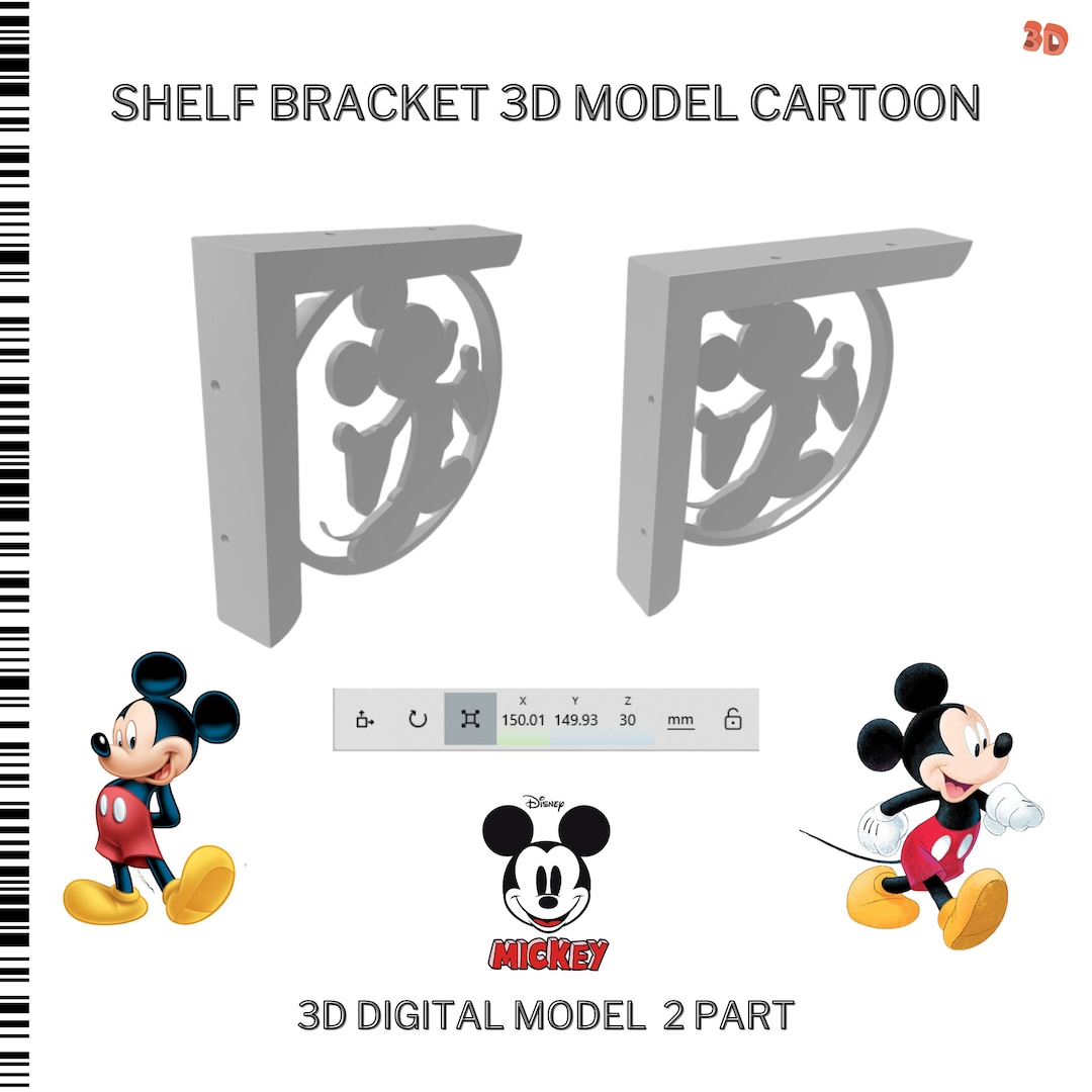 Shelf Bracket 3D Model Cartoon Printer Stl File - Etsy