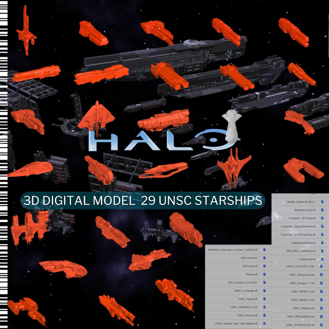Halo UNSC Covenant 29 Space Ships Stl Files - Etsy