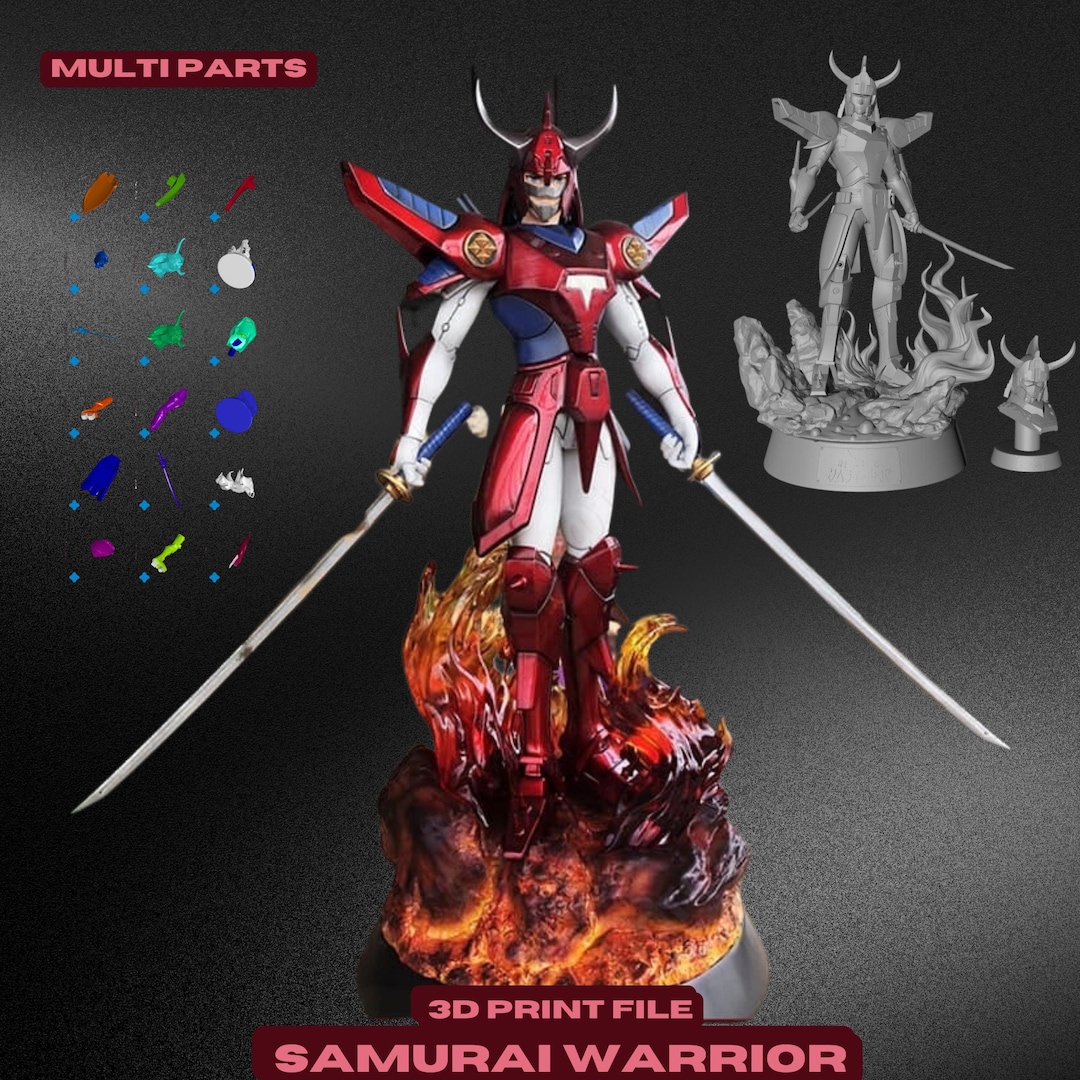 Samurai Stl Warrior Japanease Samuray Stl 3D Model Printer File - Etsy