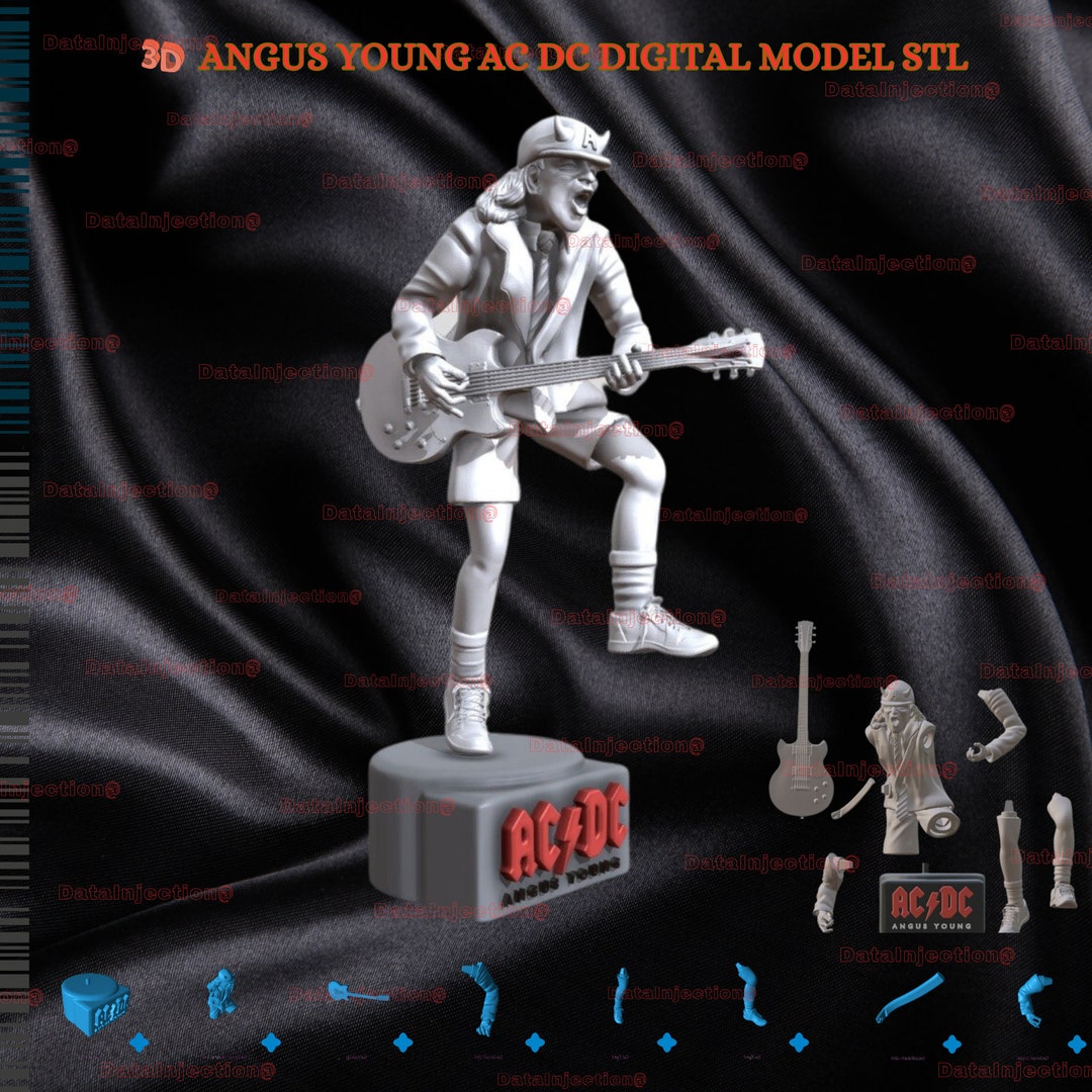 Angus Young Ac Dc Action Figure Statue 3D Print Model Multi Part Stl ...