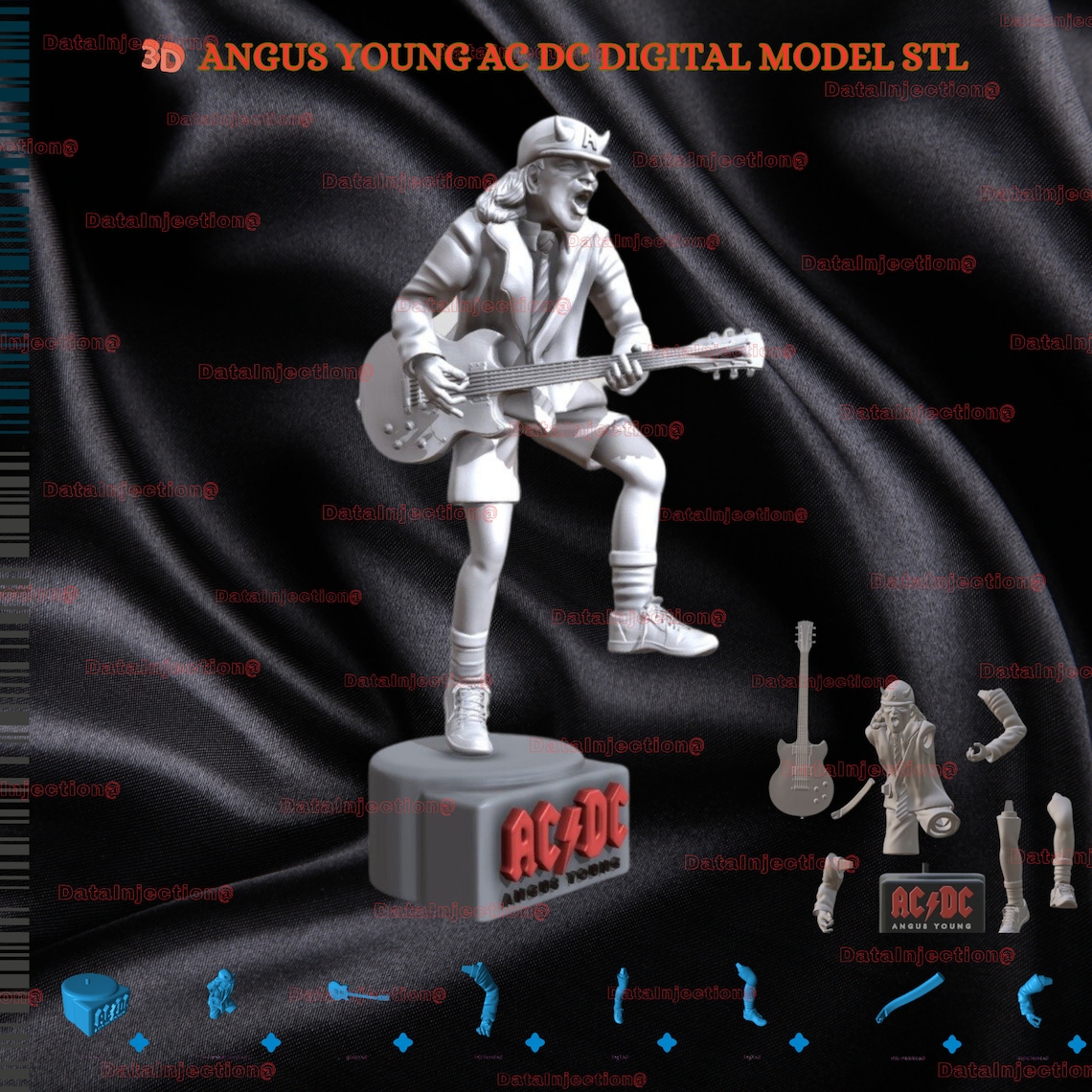 Angus Young Ac Dc Action Figure Statue 3D Print Model Multi Part Stl ...