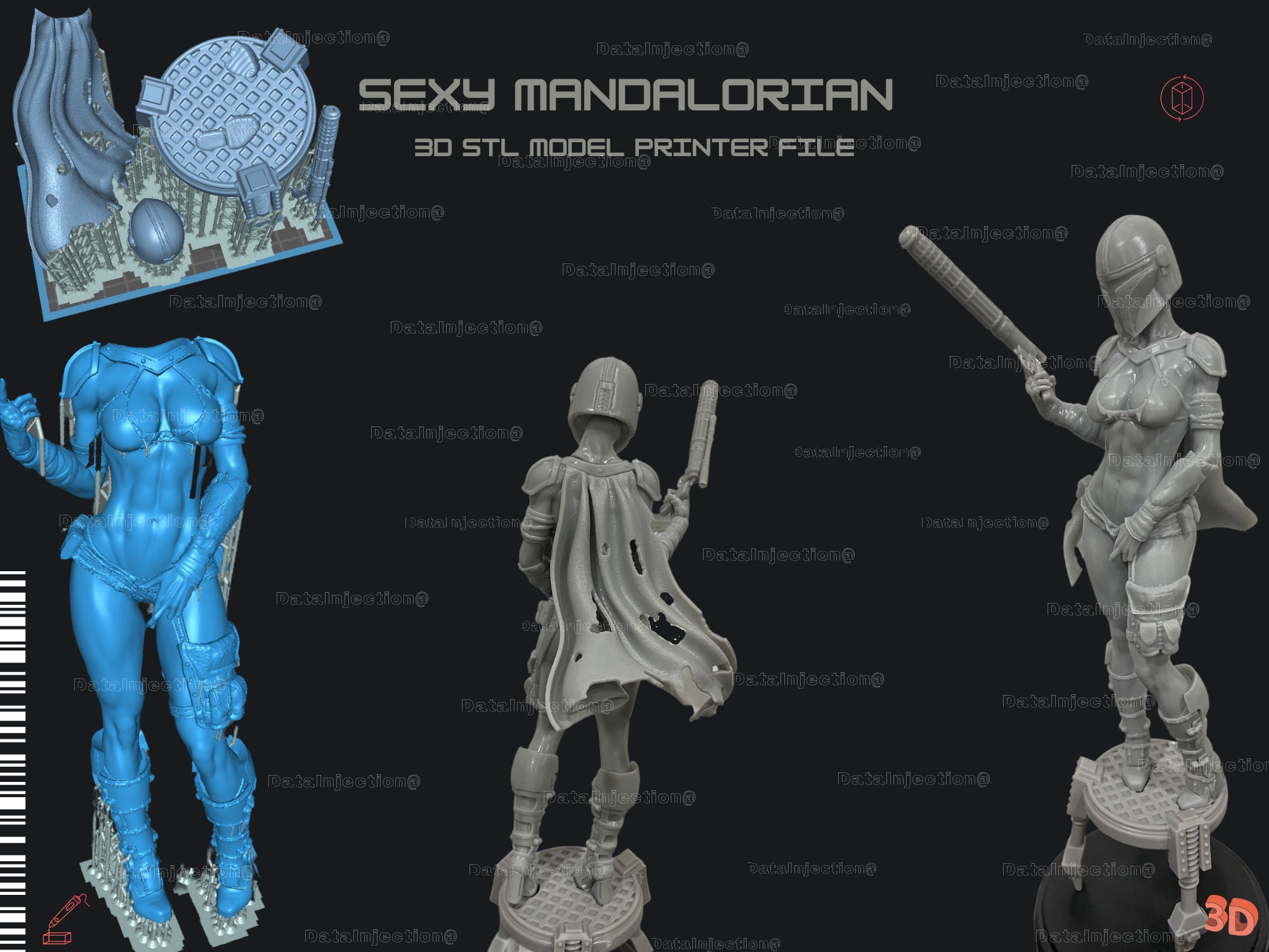Sexy Mandalorian Stl Model 3d Print File Etsy