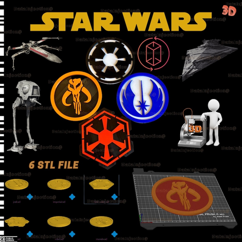 Star Wars Logos Digital Model 3D Print Stl File - Etsy