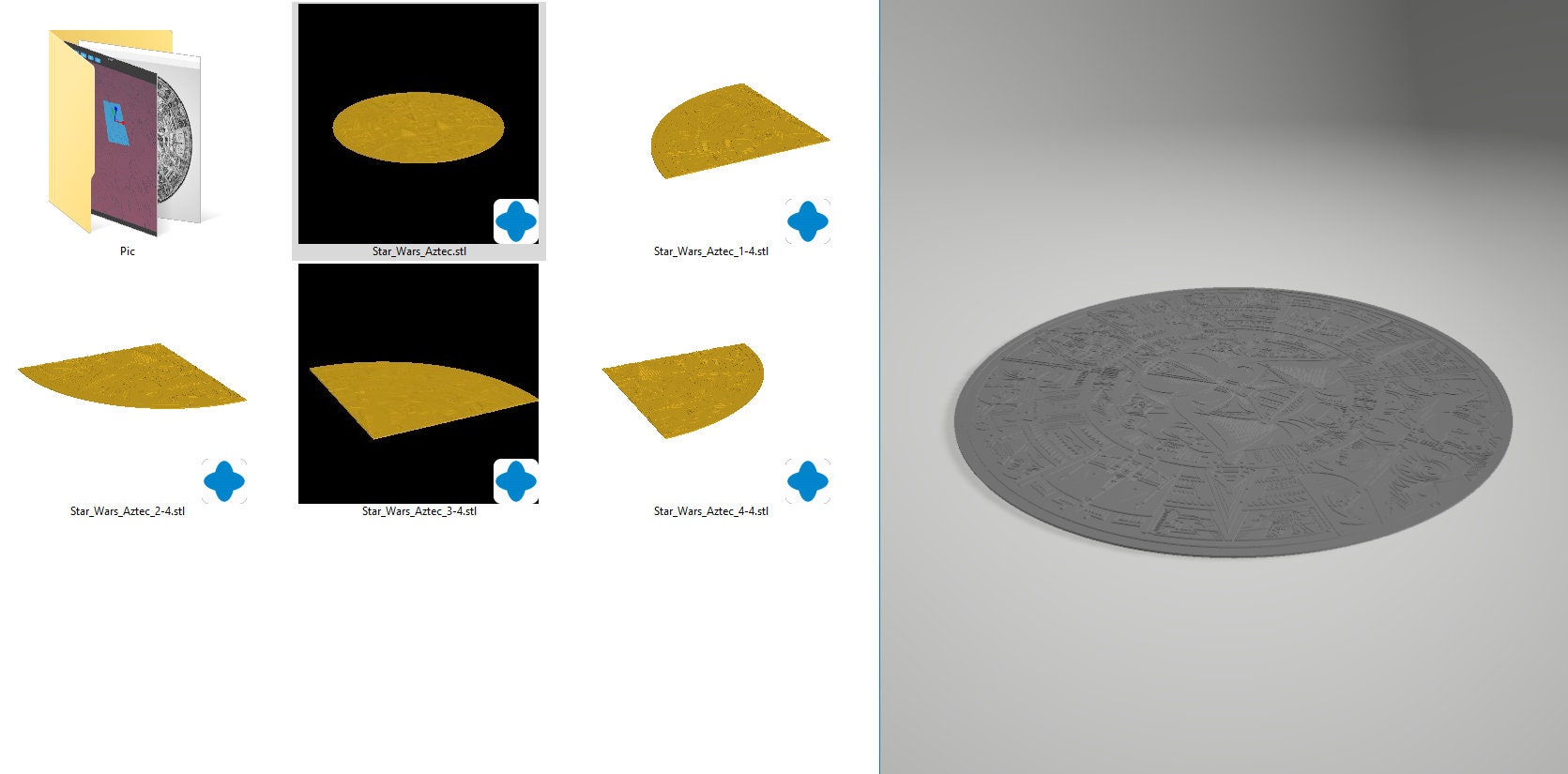 Calendar Stl Star Wars Stl Aztec 3D Model Print File - Etsy