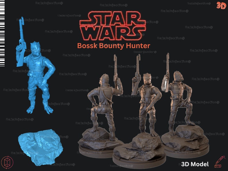 Bossk 3D Print Model Stl File - Etsy