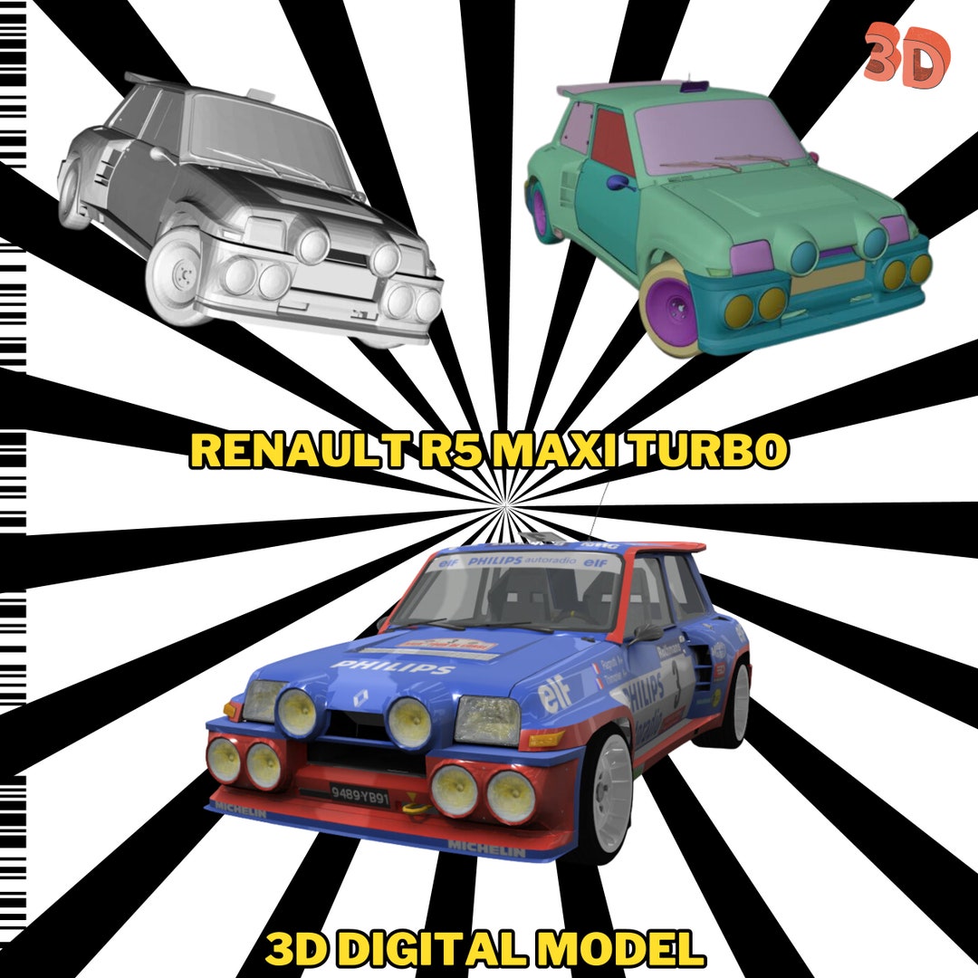 Renault R5 Maxi Turbo 3D Digital Model File - Etsy