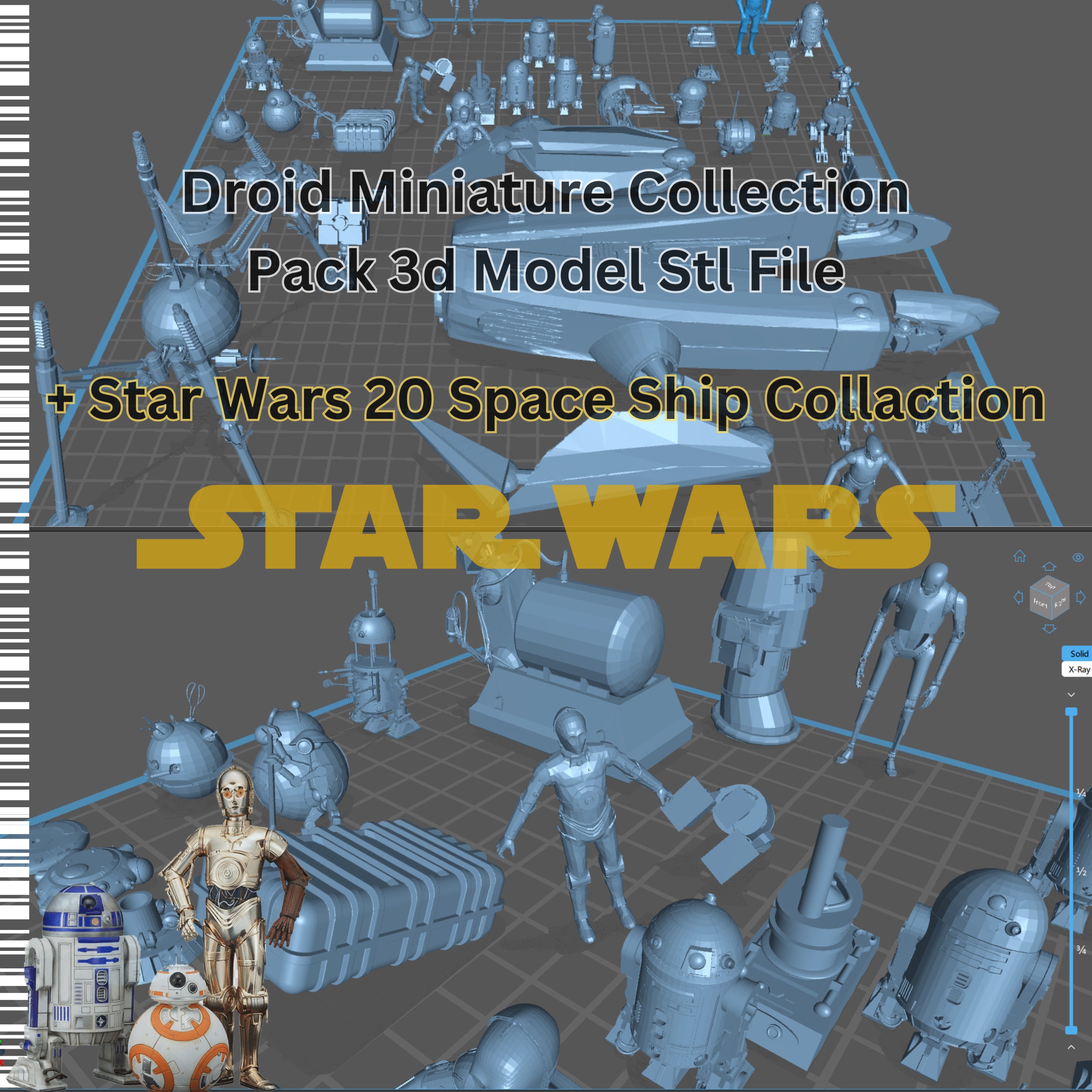 Star Wars Legion Scale Mega Pack Space Ship Droid Stl Digital Models - Etsy