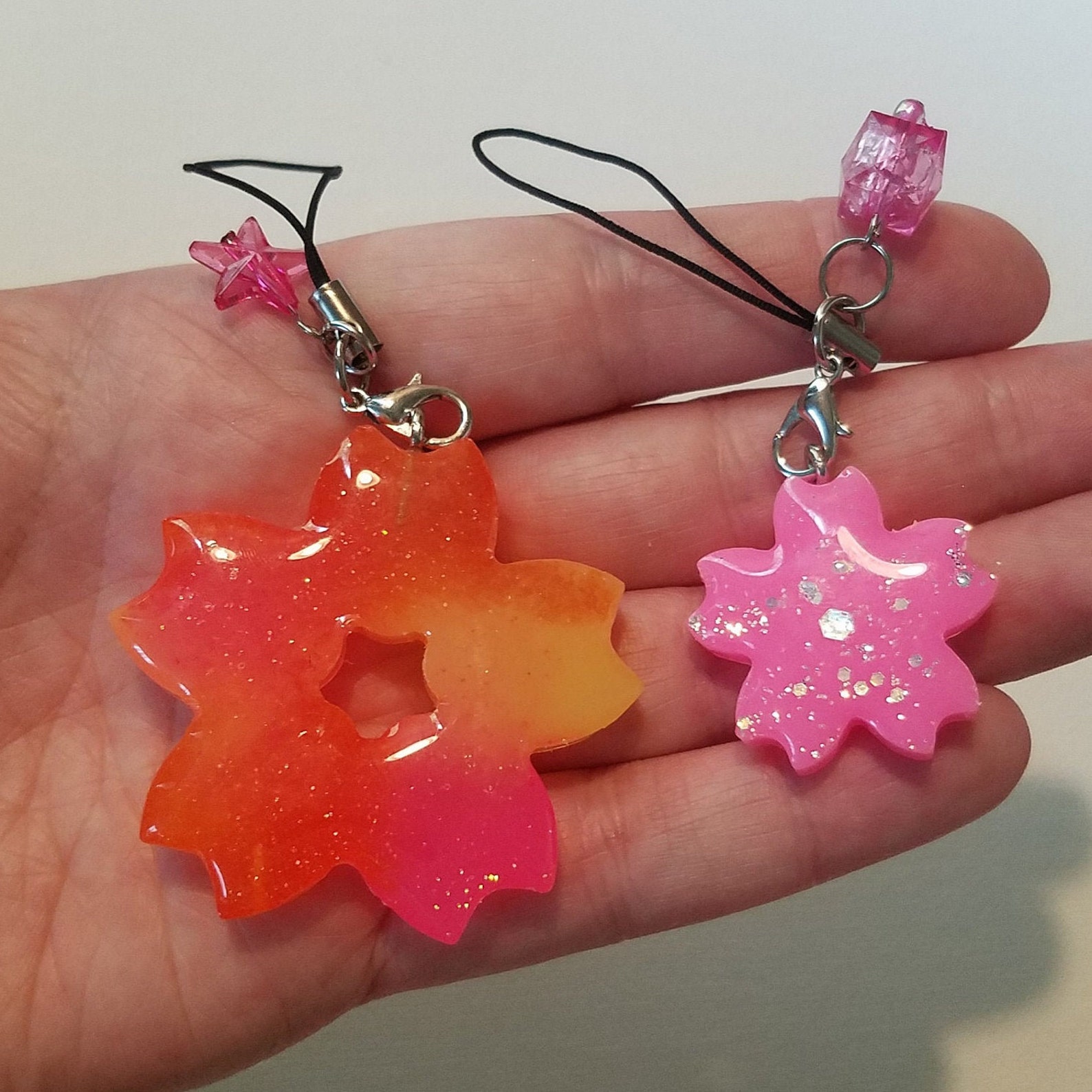Resin Sakura Flower Charms | Etsy