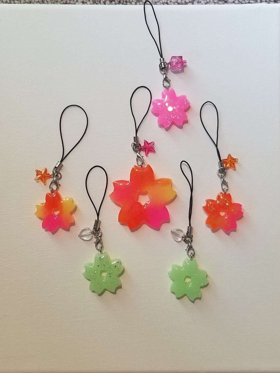 Resin Sakura Flower Charms - Etsy