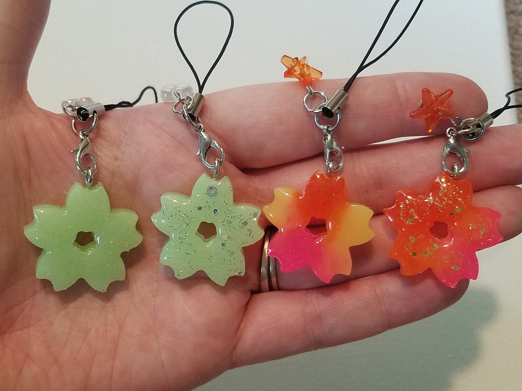 Resin Sakura Flower Charms | Etsy