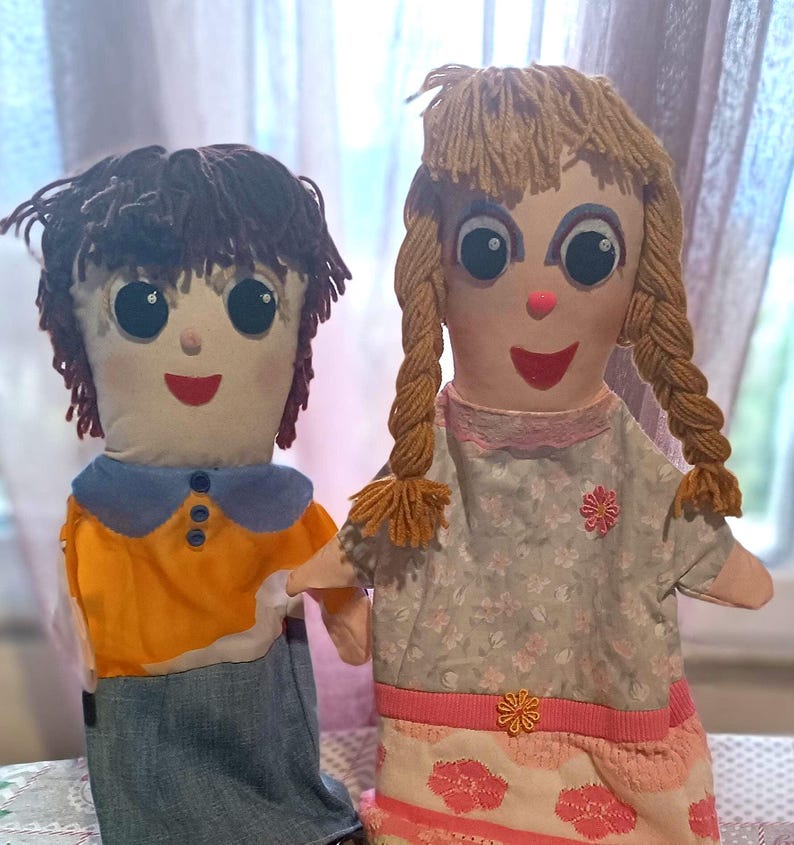 Educational Puppet Set (boy & Girl) - Fabric Hand Puppets for Play ...