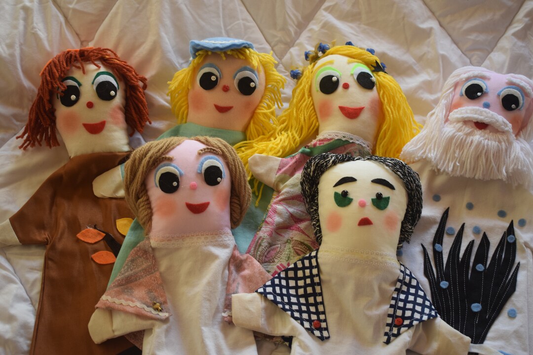 Set of 6 Traditional Greek Puppets 2 Ladies and 4 Seasons for - Etsy