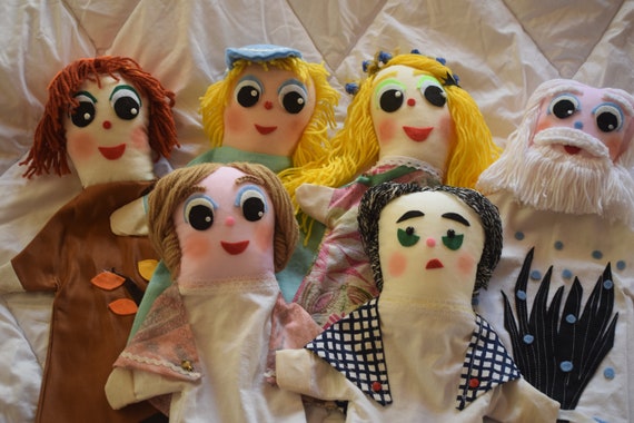 Set of 6 Traditional Greek Puppets 2 Ladies and 4 Seasons for | Etsy
