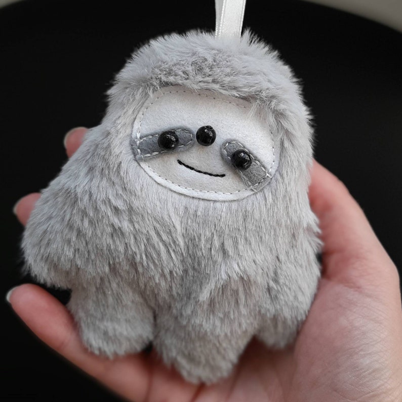 Grey Sloth Plushie hanging decoration mini sloth tree | Etsy