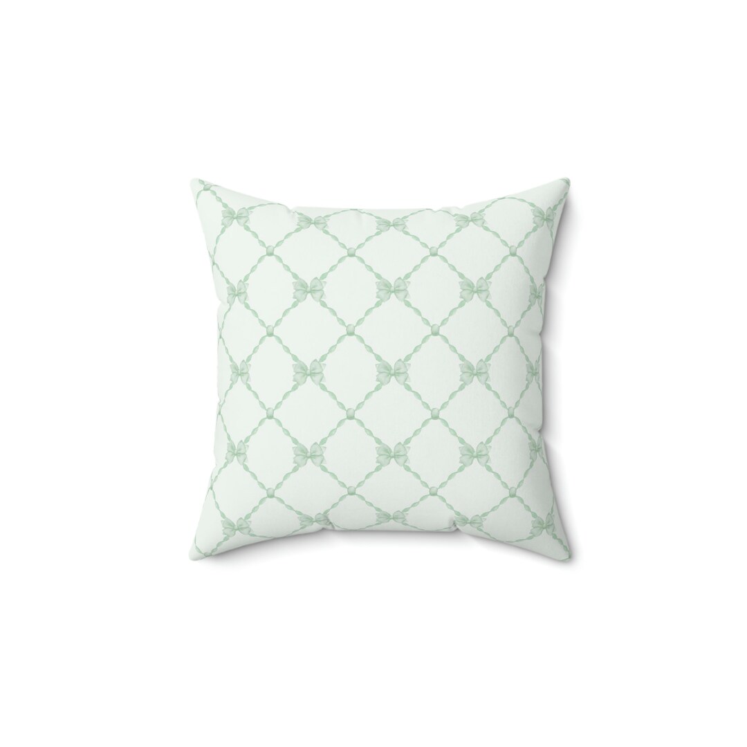Light Blue Bow Trellis Square Pillow - Etsy