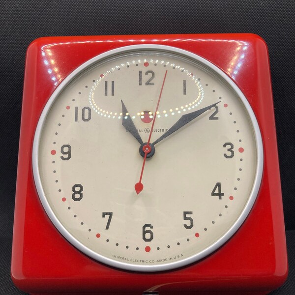 Red Kitchen Clock - Etsy