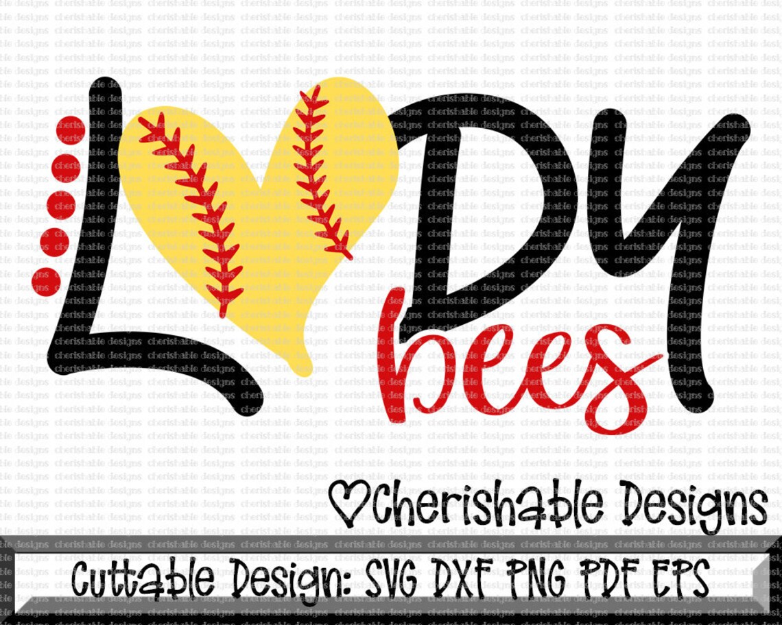 Softball Svg Lady Bees Softball Cutting File Baseball Svg - Etsy