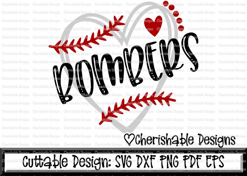 Baseball Svg Softball Svg Bombers Baseball Cutting File - Etsy