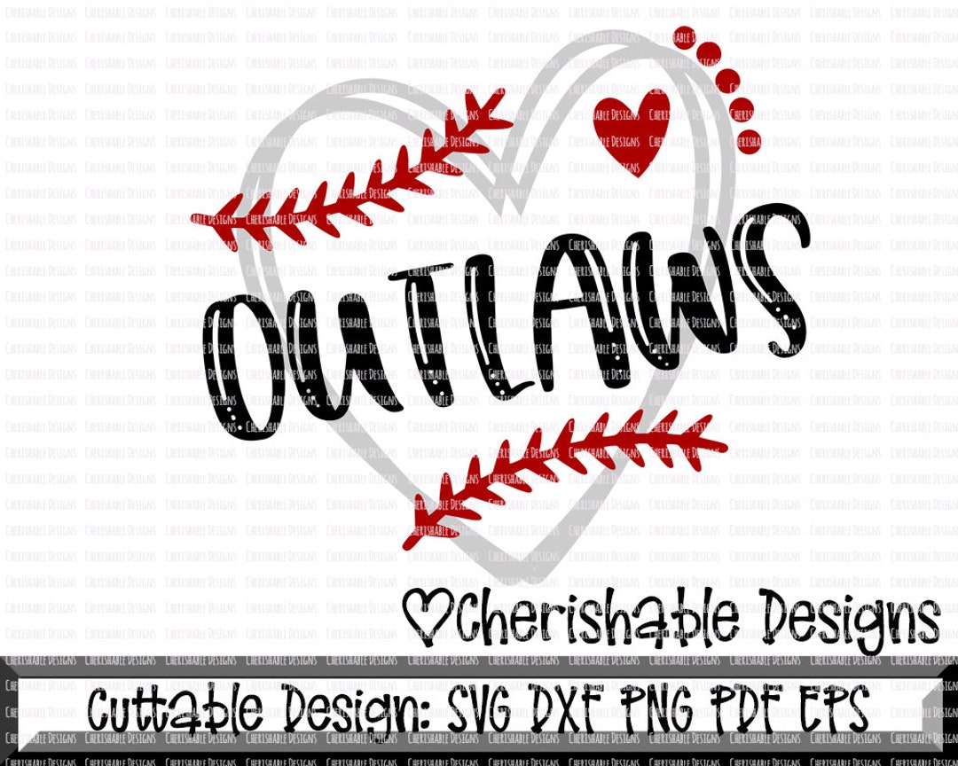 Baseball Svg Softball Svg Outlaws Baseball Cutting File - Etsy