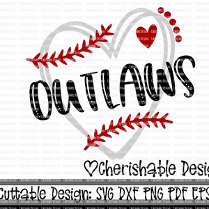 Baseball Svg Softball Svg Outlaws Baseball Cutting File - Etsy