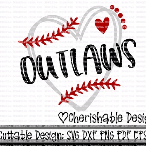 Baseball Svg Softball Svg Outlaws Baseball Cutting File - Etsy