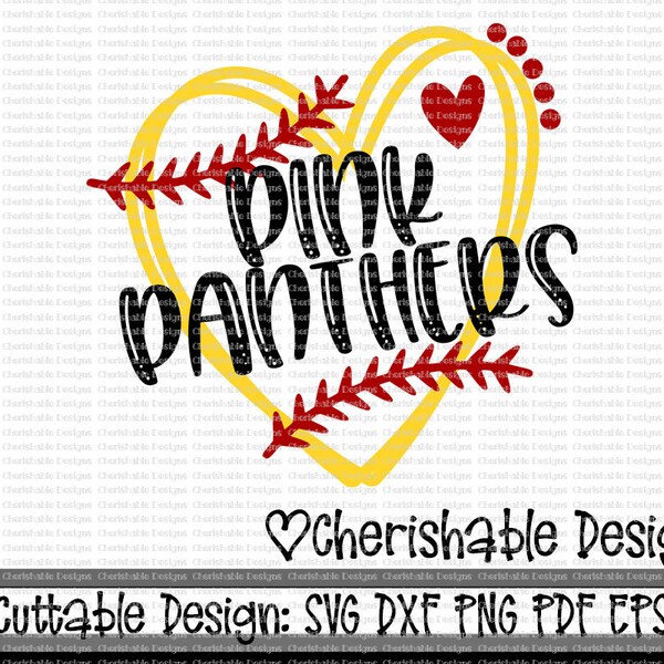 Pink Panthers Softball Svg - Etsy