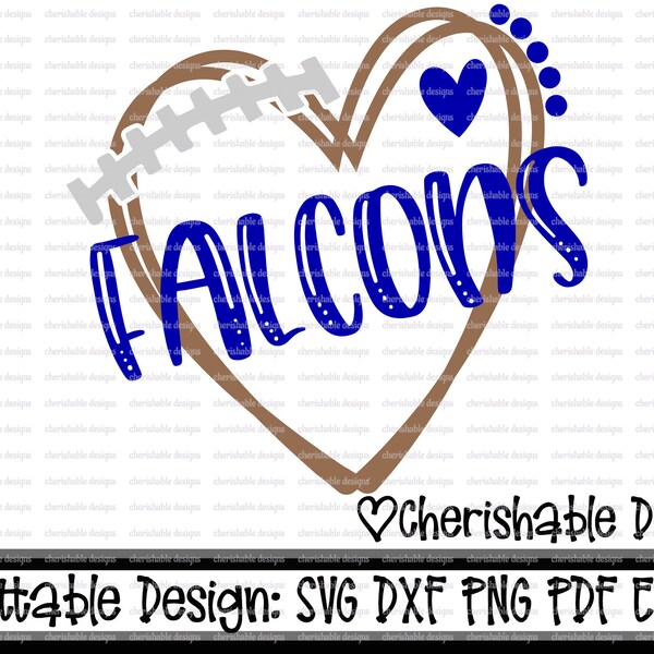 Falcons Heart Svg - Etsy