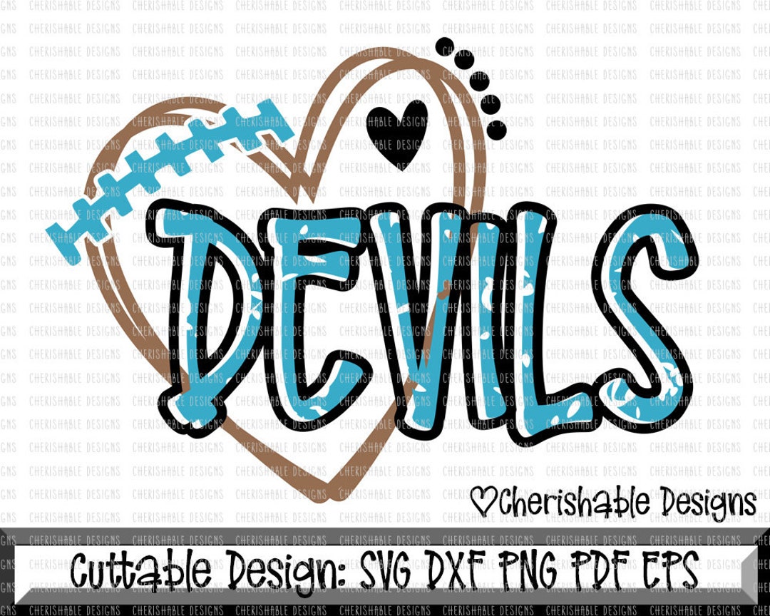 Football Svg, Devils SVG, Devils Football Cutting File, Distressed ...